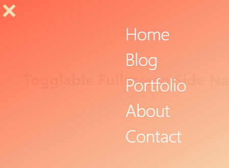 ⭐ CSS sólo Togglable navegación lateral de pantalla completa TodoCodigo.net