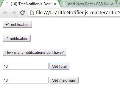 ⭐ Una biblioteca JS para las notificaciones animadas en el título de la página web-TitleNotifier ...